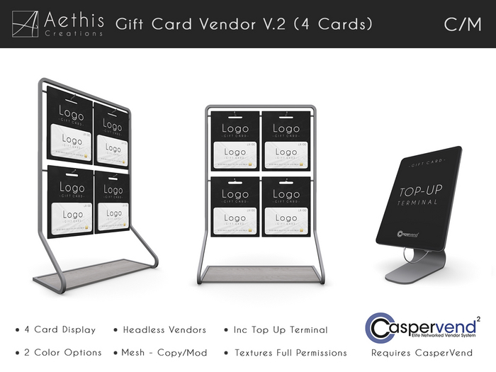 Second Life Marketplace - [AC] CasperVend Gift Card Display Vendor V.2 ...